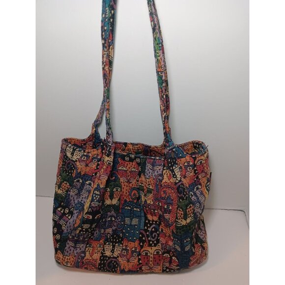 Laurel Burch | Bags | Laura Burch Aop Cat Tapestry Tote Shoulder Bag ...